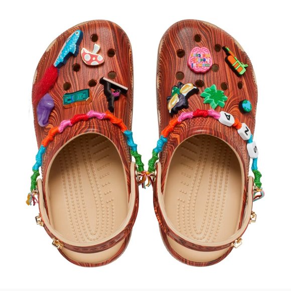 CROCS | Shoes | Nwt Crocs X Sza Classic Clogs Woodgrain Print M5 W6 ...